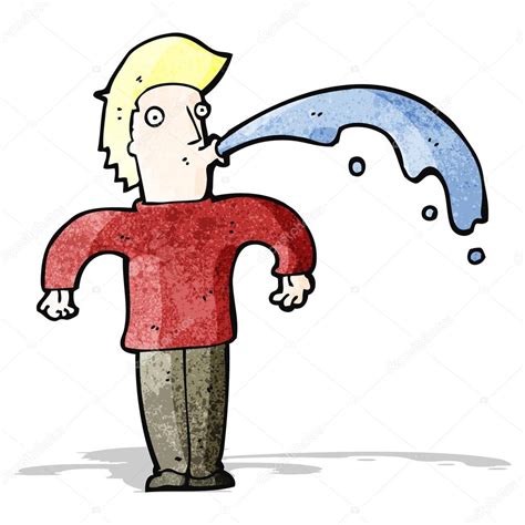 Cartoon Man Spitting Water Stock Vector By ©lineartestpilot 59651229