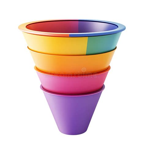 Png Marketing Funnel Colorful Sales Conversion Visual Against