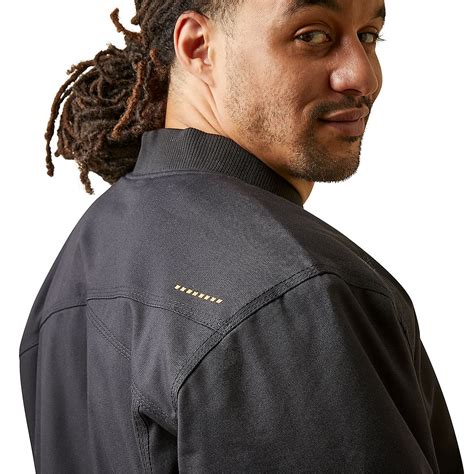 Ariat Mens Rebar Stretch Canvas Bomber Jacket Academy