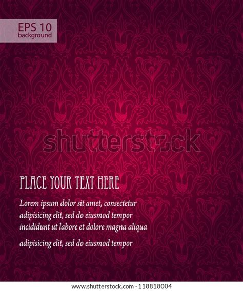 Seamless Damask Background Vignette Text Place Stock Vector Royalty