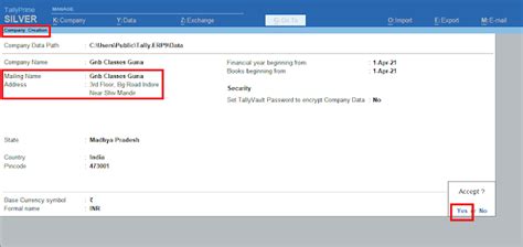 Maintain Multiple Address In Tally Prime Company Second Address