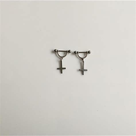 Inverted Upside Down Cross Nipple Ring Jewelry Sold Depop