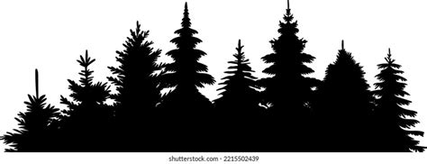 Forest Tree Tops Silhouette Design Isolated Stock Vector Royalty Free