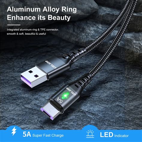 5a Fast Charging Micro Usb Cable Led Light Usb Charger Data