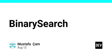 Binarysearch Dev Community