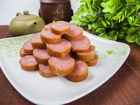 Garlic Ham Sausage Pork Sausage Background Food Garlic Sausage Slice