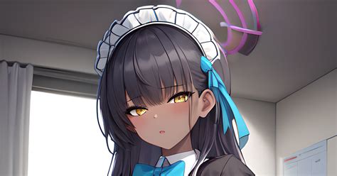ブルアカ 角楯カリン メイド服ver クローバーのイラスト Pixiv
