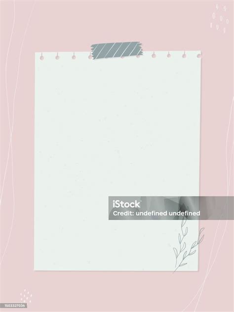 종이 시트 끈적 끈적한 테이프와 꽃 요소로 장식 된 빈 페이지 템플릿 편지 문서에 대한 스톡 벡터 아트 및 기타 이미지 편지