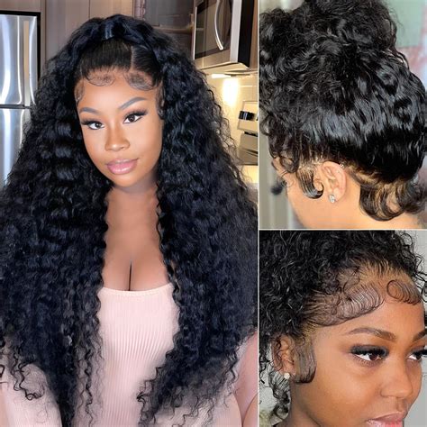 Hidden Strap 360 Lace Front Wigs Human Hair Pre Plucked Curly Bob Wig Human Hair