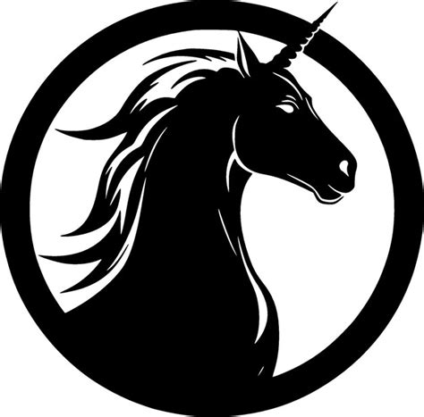 Premium Vector Unicorn Black And White Vector Illustration