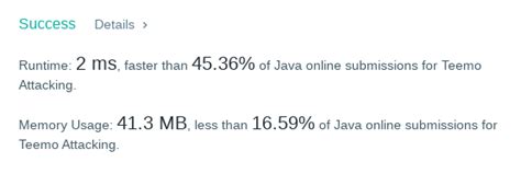 Java How Do I Lessen The Memory Usage Of My Solution To Leetcode 495 Teemo Attacking Code
