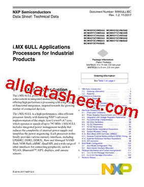 MCIMX6Y0CVM05AB Datasheet PDF NXP Semiconductors