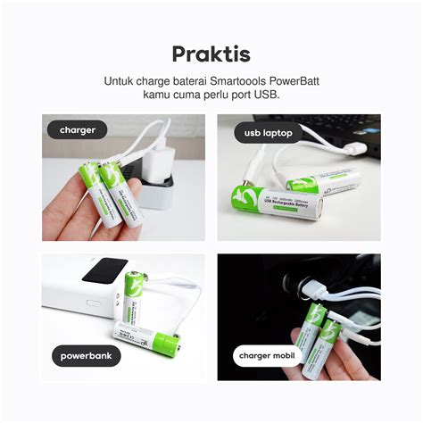 SMARTOOOLS PowerBatt AAA 9V USB Rechargeable Battery