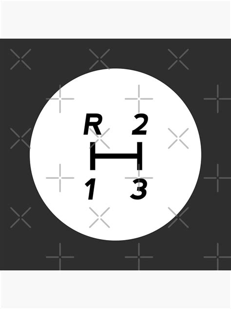 3 Speed Manual Transmission Shift Pattern White Photographic Print