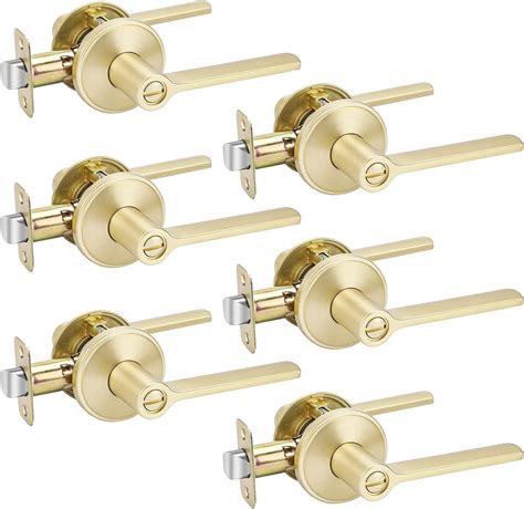 Goldenwarm Gold Door Handles Interior Brushed Brass Privacy Door