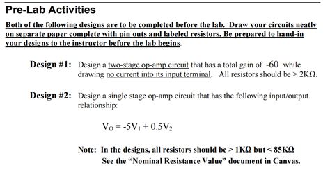Solved Pre Lab Activities Both Of The Following Designs Are Chegg