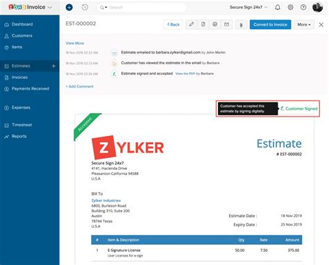 Zoho Invoice Droidedge Consulting
