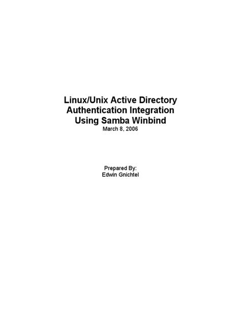 Pdf Linux Ad Authentication Using Winbind 1 Dokumentips