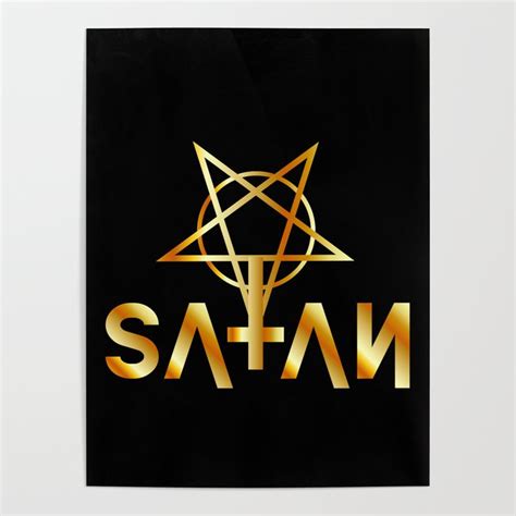 Satan With Upside Down Cross Antichrist Symbol Poster By Shawlin