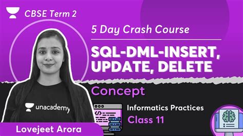 Sql Dml Insertupdatedelete 5 Day Crash Course Informatics Practices Class 11 Lovejeet