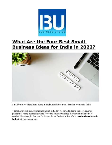 Ppt What Are The Four Best Small Business Ideas For India In 2022