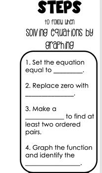 Solving Linear Equations By Graphing Interactive Foldable Notes TPT
