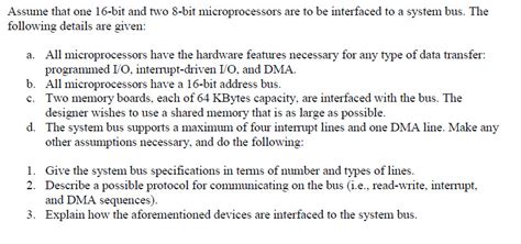 Solved Assume That One Bit And Two S Bit Microprocessors Chegg