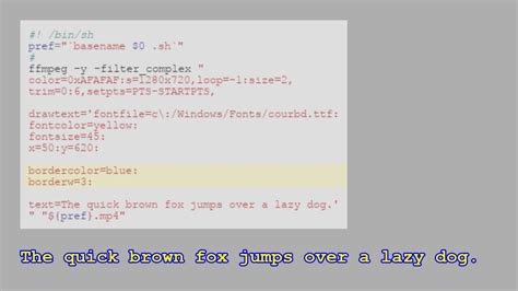 ffmpeg examples borderw bordercolor of drawtext youtube