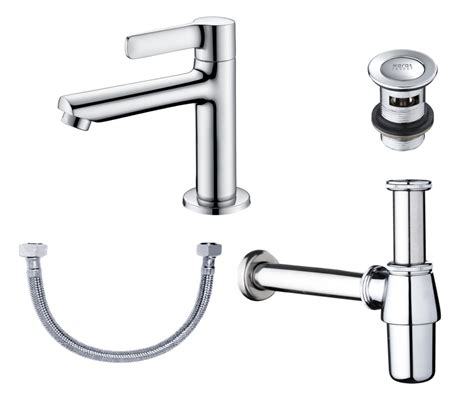 Karat Faucet ชุดเซ็ทก๊อกเดี่ยวอ่างล้างหน้า สะดืออ่าง ท่อน้ำทิ้งและ