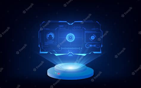 추상 Hud Ui Gui 미래 미래 스크린 시스템 가상 디자인 프리미엄 벡터