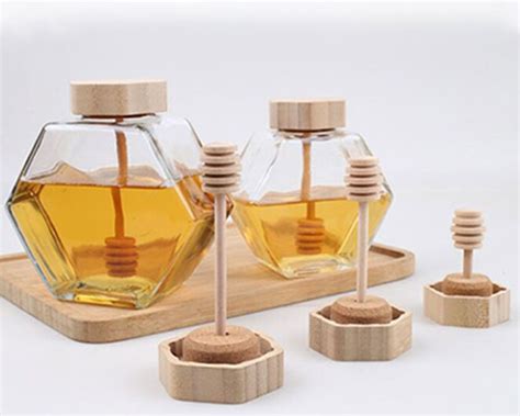 Best Glass Honey Jars With Wooden Dippers 100ml 220ml 380ml