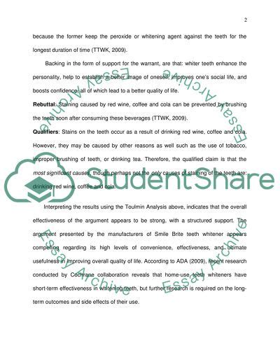 Toulmin Analysis Assignment Example Topics And Well Written Essays 250 Words