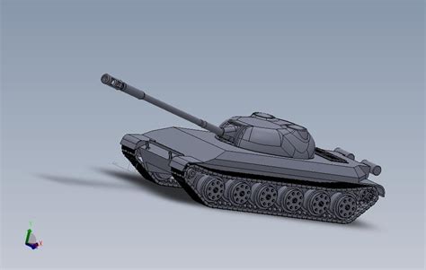 113中国重型坦克solidworks 2010模型图纸免费下载 懒石网