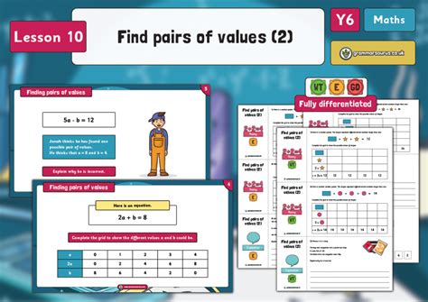 Year 6 Algebra Find Pairs Of Values 2 Lesson 10 Grammarsaurus