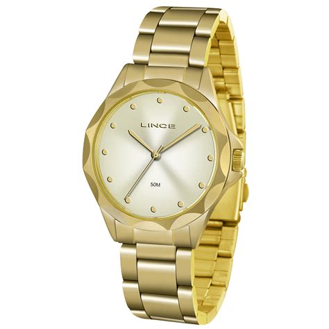 Relogio Classic Feminino Analogico Lrgj L Dourado Lince Rel Gios