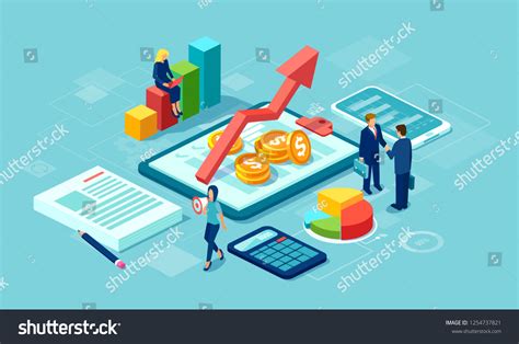 Vector Data Analysis Concept Team Businesspeople Stock Vector Royalty Free 1254737821
