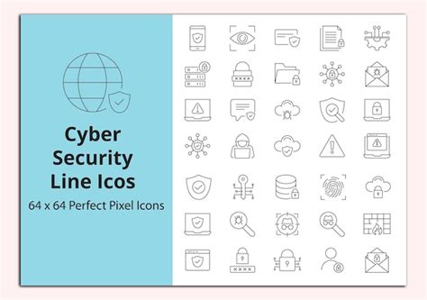 Premium Vector Cyber Security Line Icons Vectors Set
