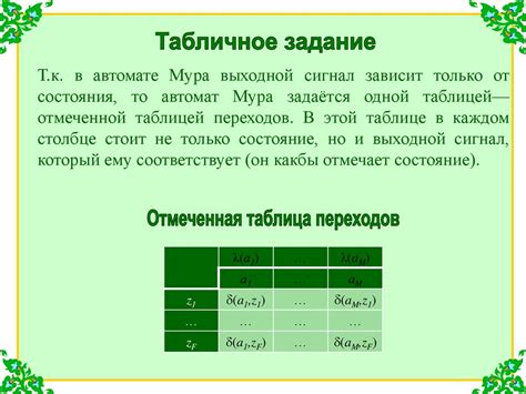 Автомат Мили и автомат Мура - online presentation