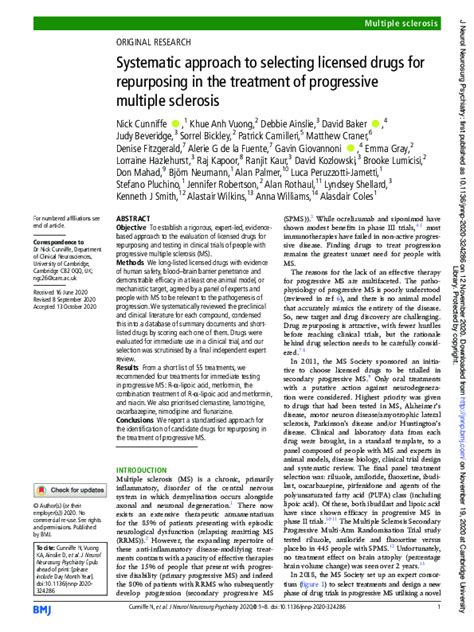 Pdf Systematic Approach To Selecting Licensed Drugs For Repurposing