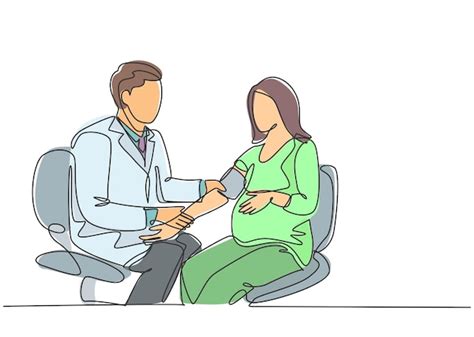 Premium Vector One Single Line Drawing Of Male Gynecology Doctor