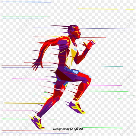 손으로 그린 빠른 주자 달리는 동적 캐릭터 Png 일러스트 무료 다운로드 Lovepik