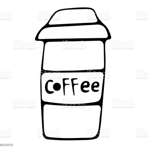 白い背景にコーヒーカップのベクター画像白黒グラフィック落書きイラスト いたずら書きのベクターアート素材や画像を多数ご用意 いたずら書き