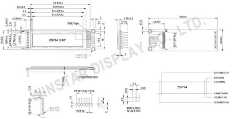 그래픽 Lcd 디스플레이 모듈 Oled 그래픽 Cog Pcb 256x64 208 Lcd 25664