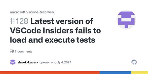 Latest Version Of Vscode Insiders Fails To Load And Execute Tests