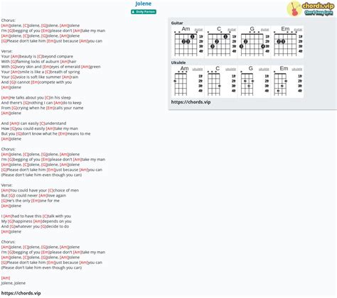Chord Jolene Tab Song Lyric Sheet Guitar Ukulele Chordsvip