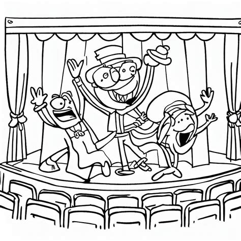 Theatre Stage Coloring Pages Coloriage Livre Coloriag
