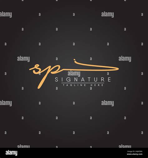 Initial Letter SP Logo Hand Drawn Signature Logo Simple Vector Logo