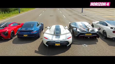 Forza Horizon 4 Top 19 Fastest Hypercars Supercars Drag Race YouTube