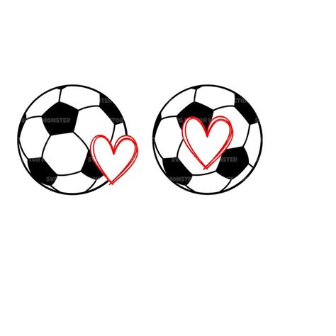 Soccer Ball Svg Hand Drawn Heart Svg Football Svg Vector Inspire