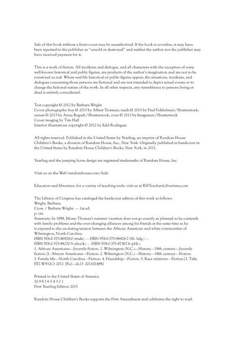 Crow By Barbara Wright 9780375873676 Brightly Shop